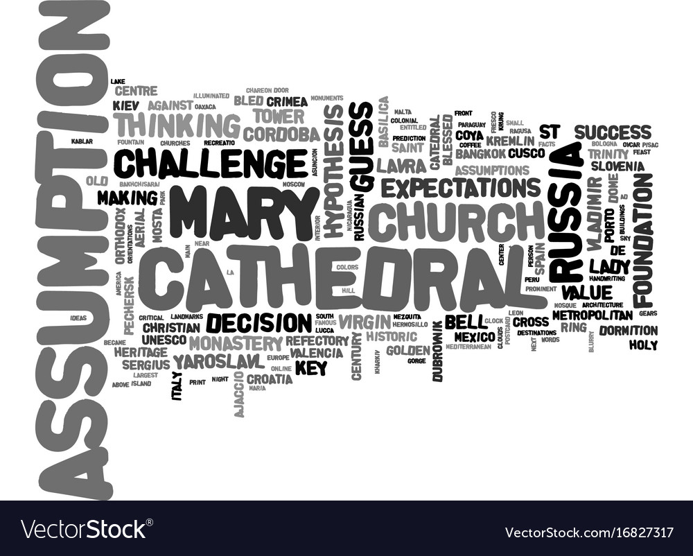 Assumption word cloud concept Royalty Free Vector Image