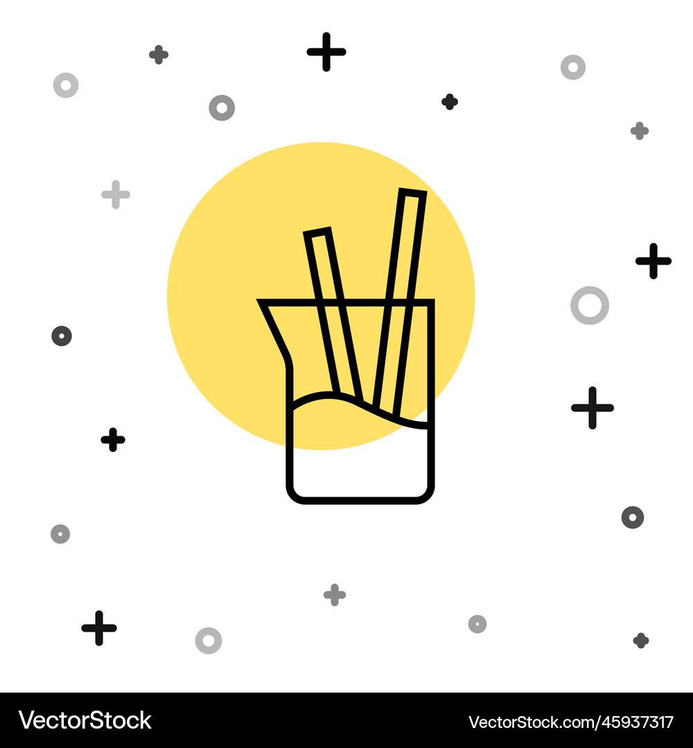 Black line laboratory glassware or beaker icon Vector Image