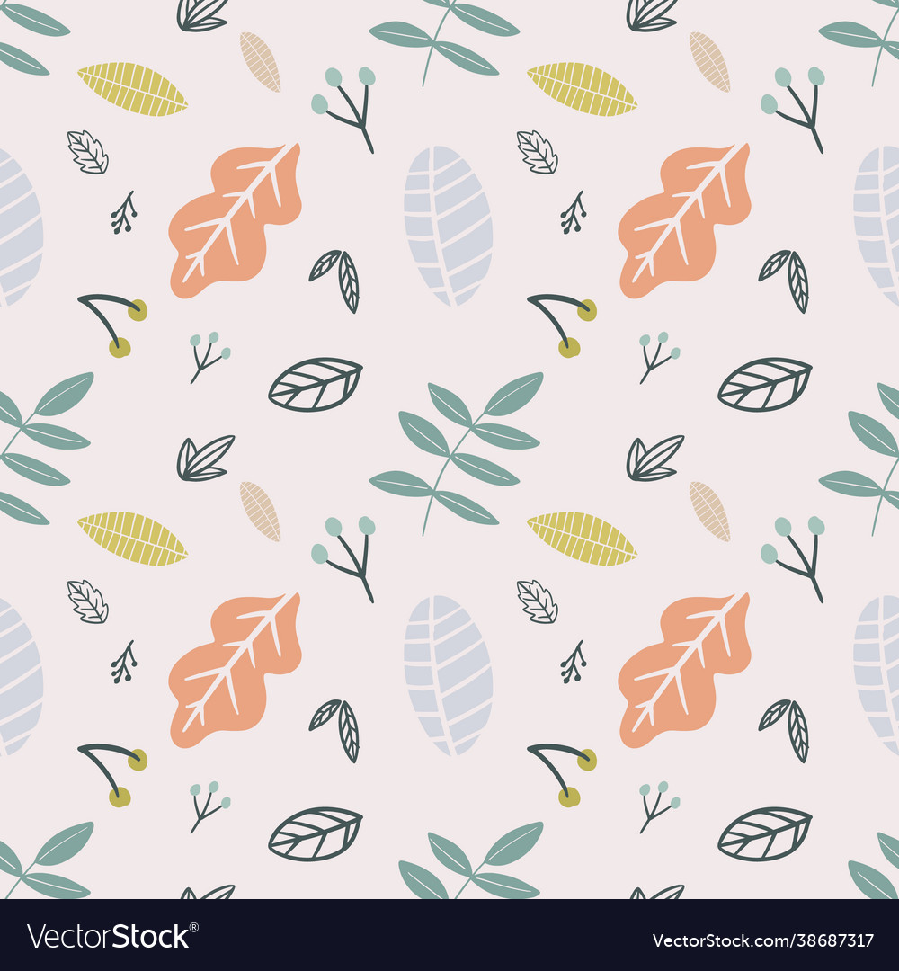 Collection set leaf plants pattern Royalty Free Vector Image