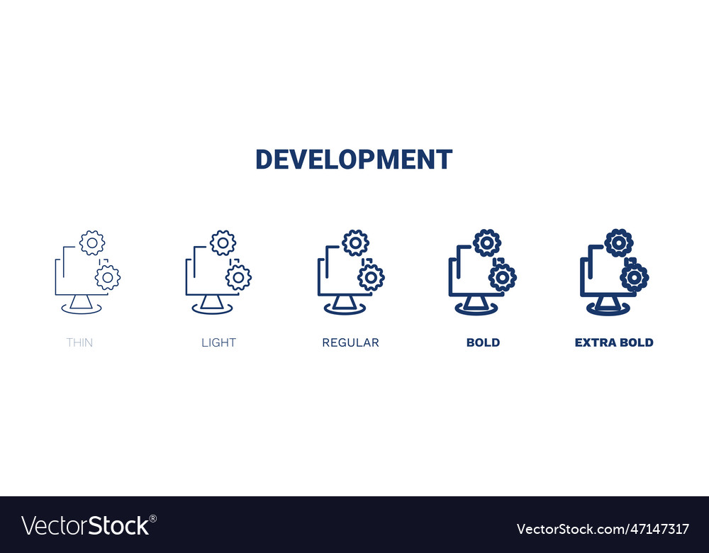 Development icon thin light regular bold black Vector Image