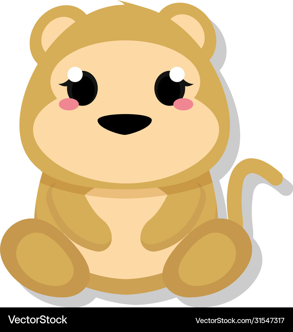 Isolated cute baby monkey Royalty Free Vector Image