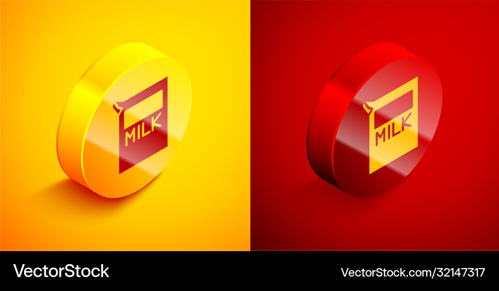 Isometric paper package for milk icon isolated Vector Image