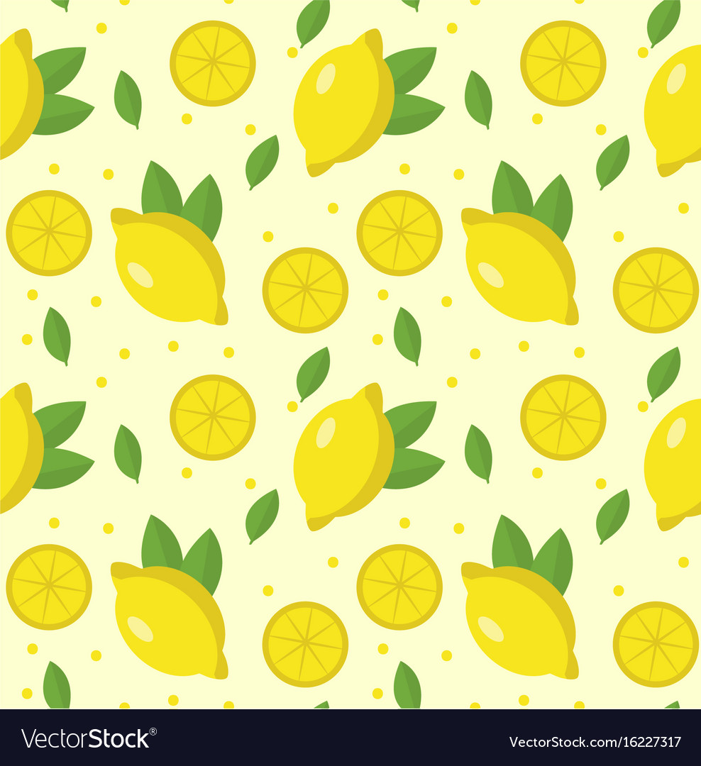 Lemon seamless pattern lemonade endless Royalty Free Vector
