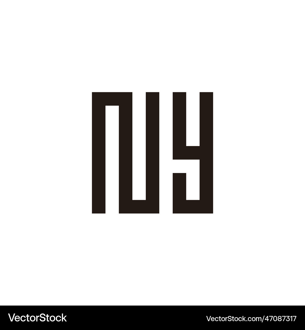 Letter ny square geometric simple symbol logo Vector Image