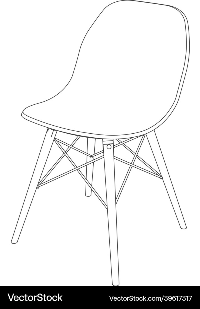 Modern chair with plastic seat Royalty Free Vector Image