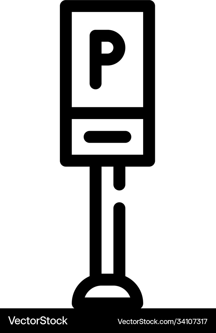 Parking sign line icon black Royalty Free Vector Image