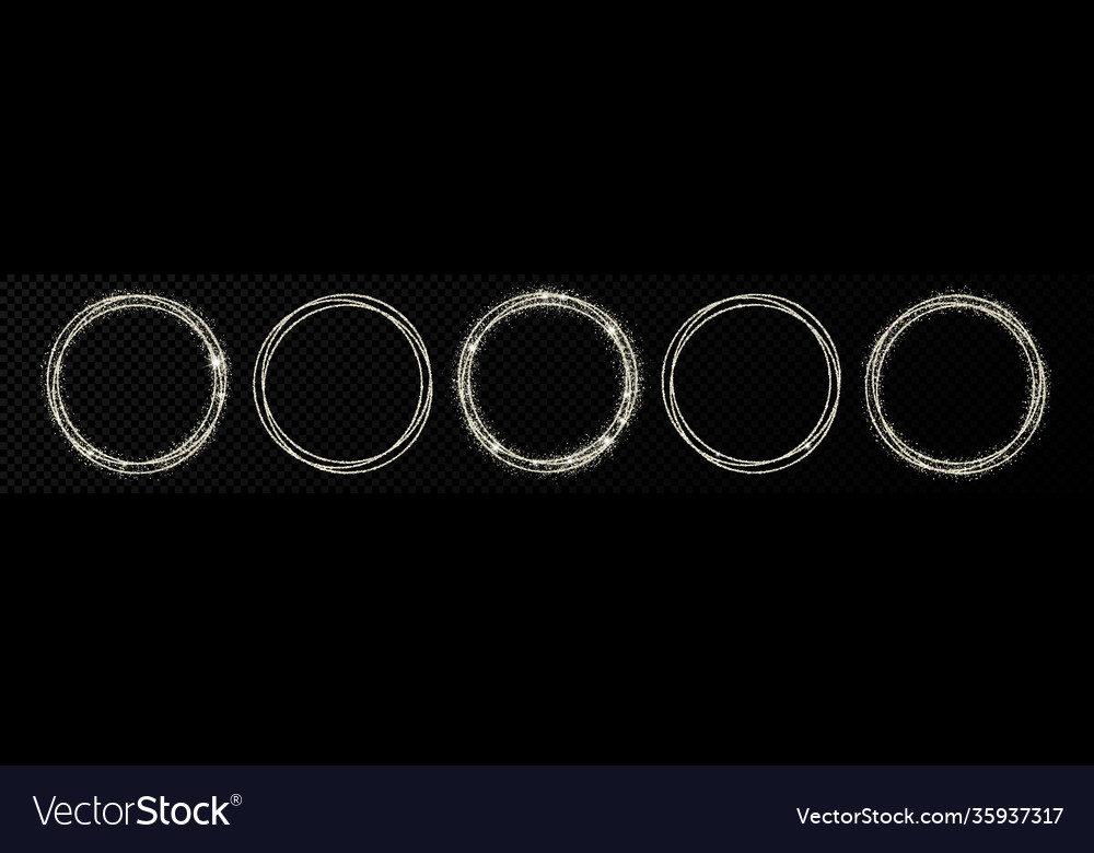 Set five silver circle frames Royalty Free Vector Image
