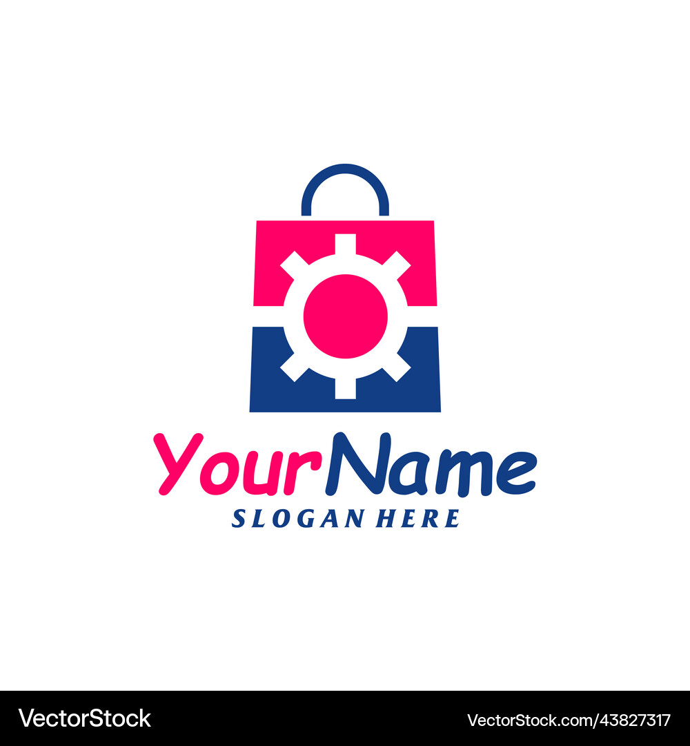Shop gear logo design template concept – Royalty-Free Vector | VectorStock