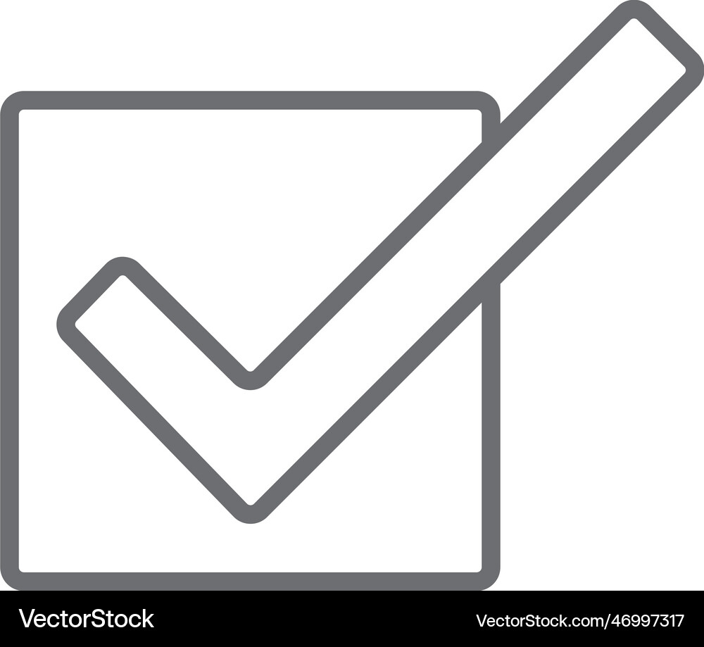 Tick feedback icon with black outline style Vector Image