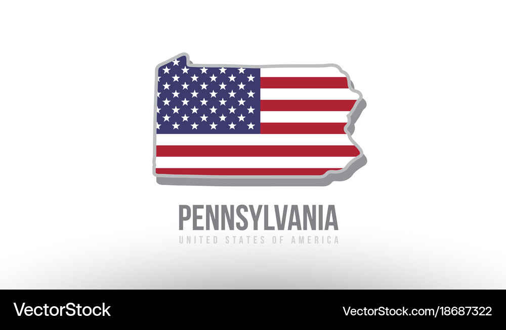 A county state with us united states flag Vector Image