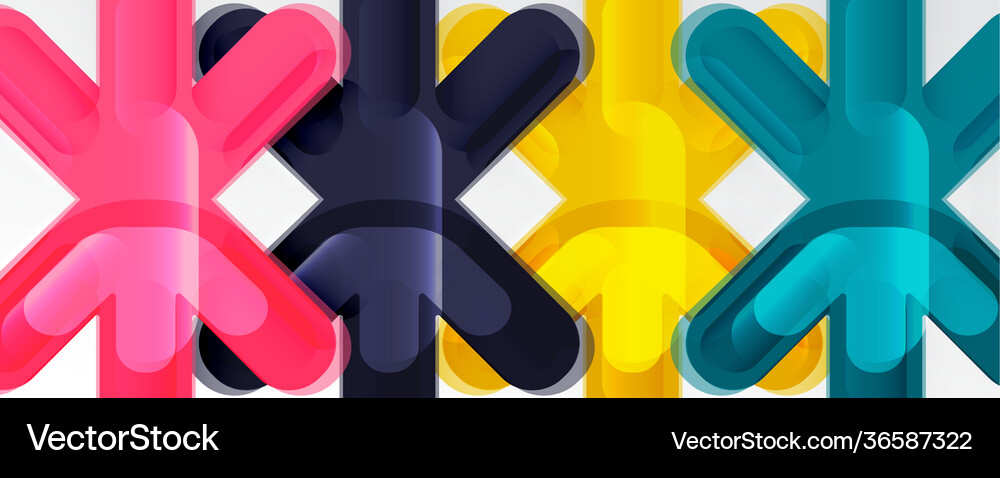 Abstract glossy crosses background for business Vector Image