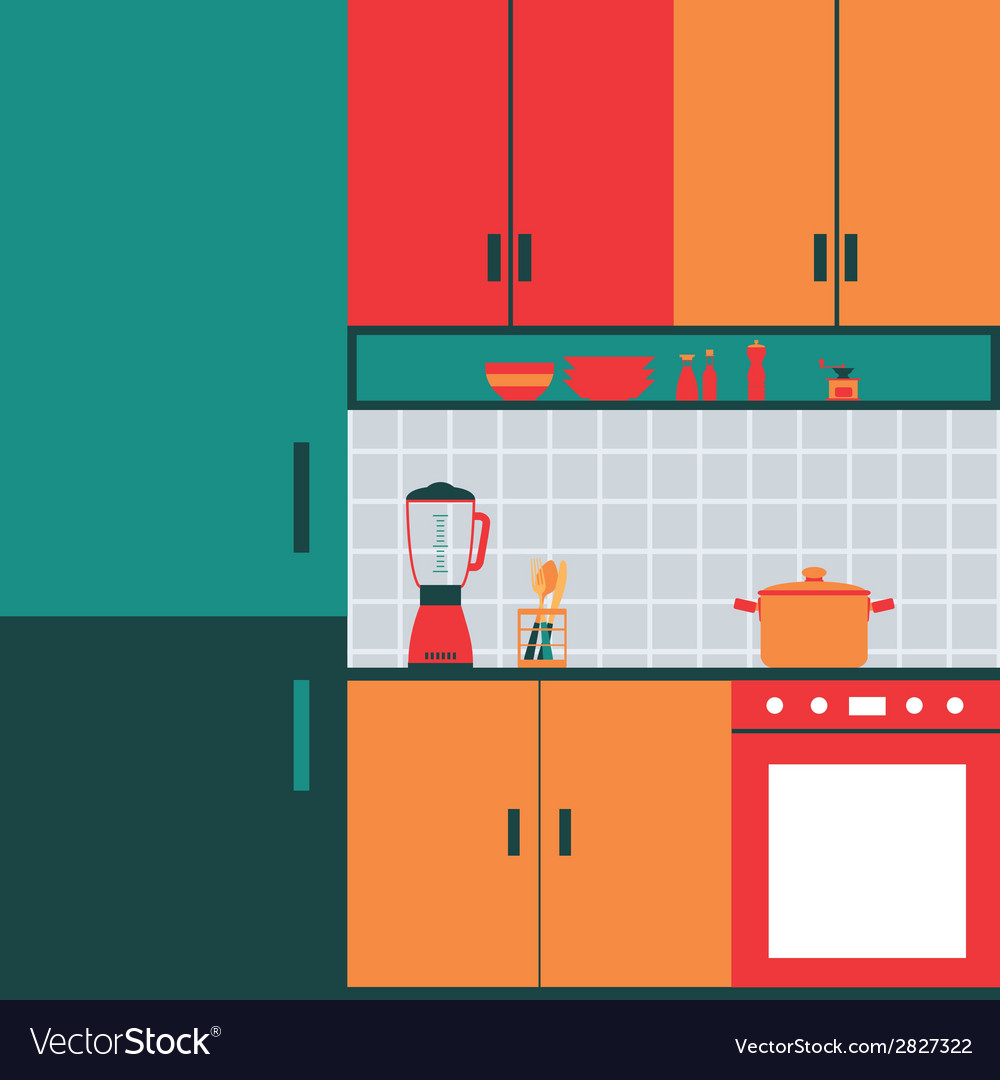 Abstract Kitchen Background With Some Special Vector Image