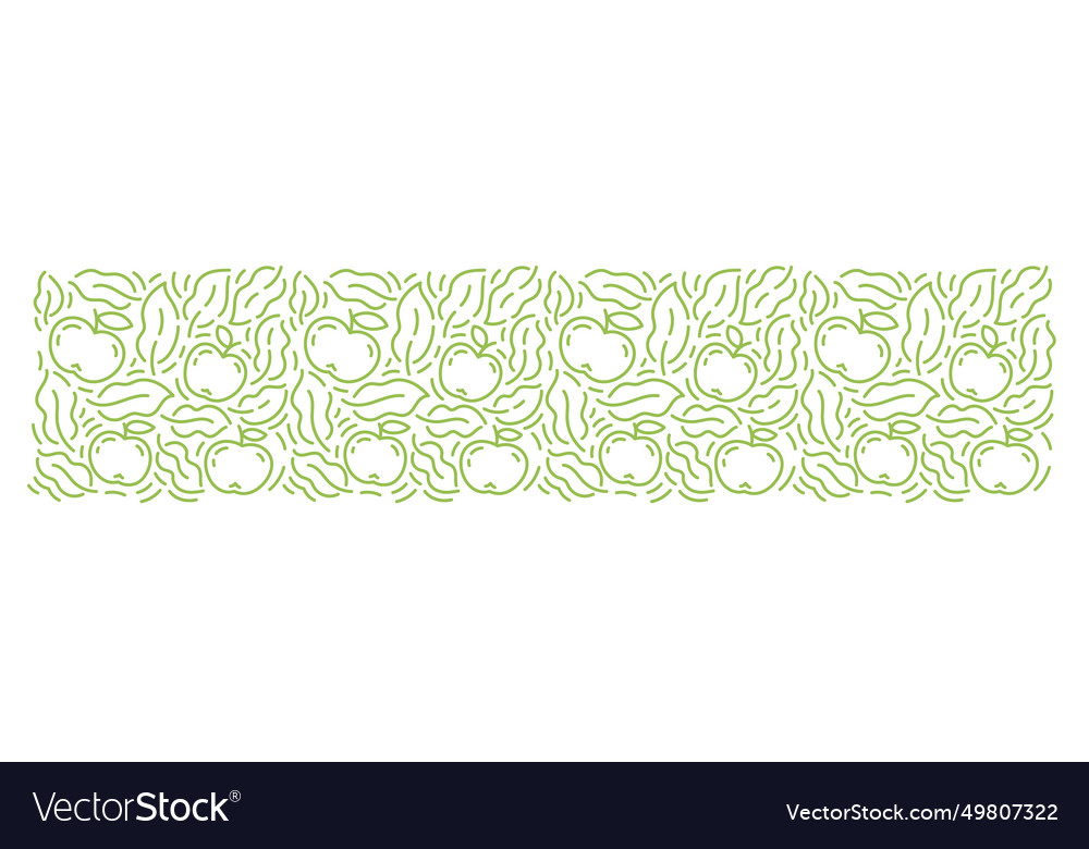 Apple horizontal pattern editable outline stroke Vector Image
