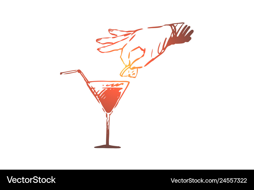 Bar alcohol drink glass cocktail concept Vector Image