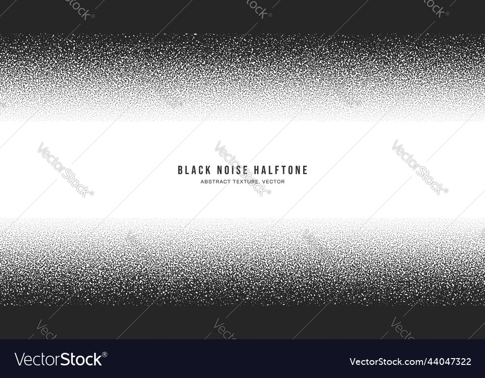 Black Noise Stippled Halftone Gradient Border Vector Image
