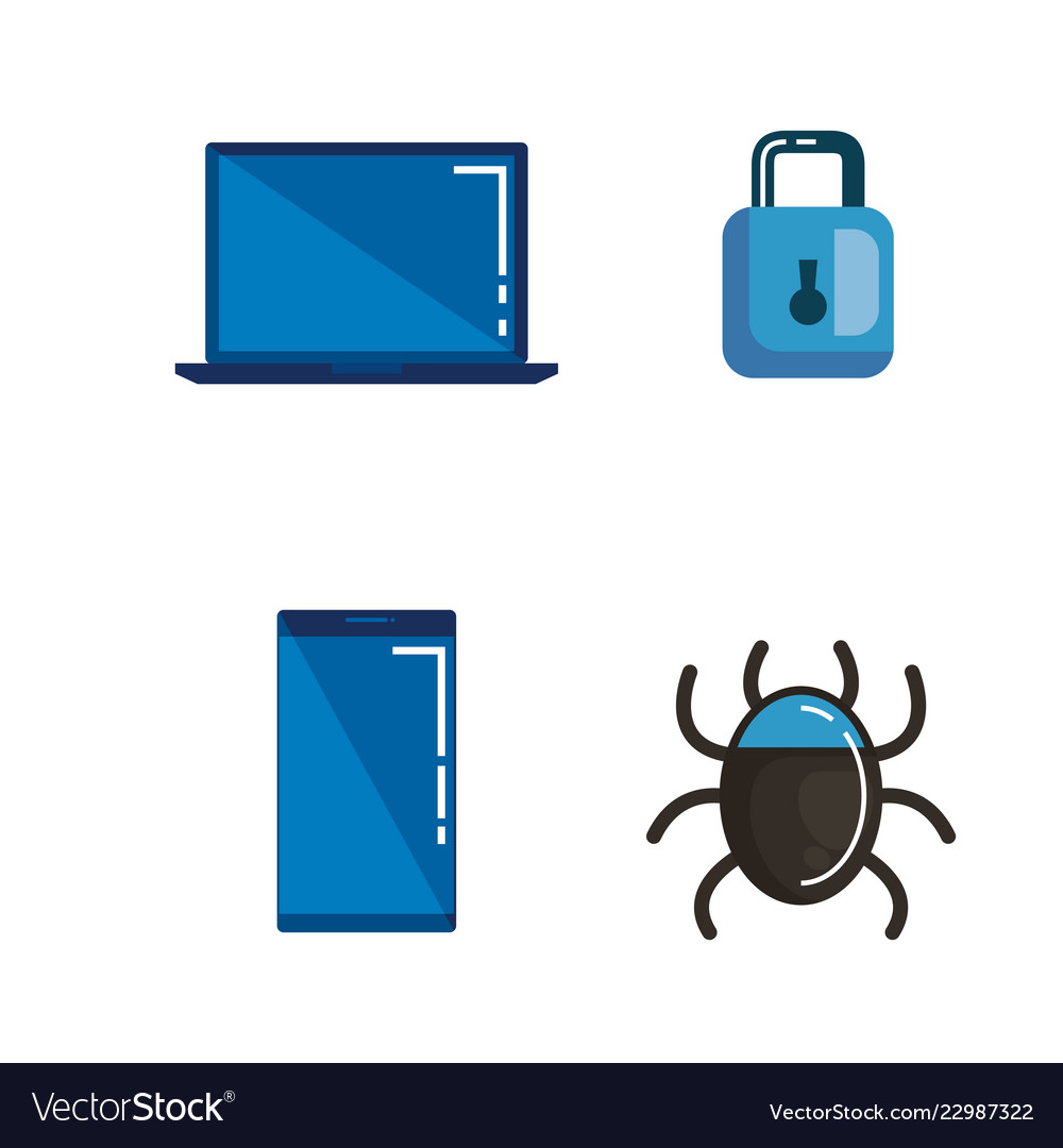 Data center security icons Royalty Free Vector Image