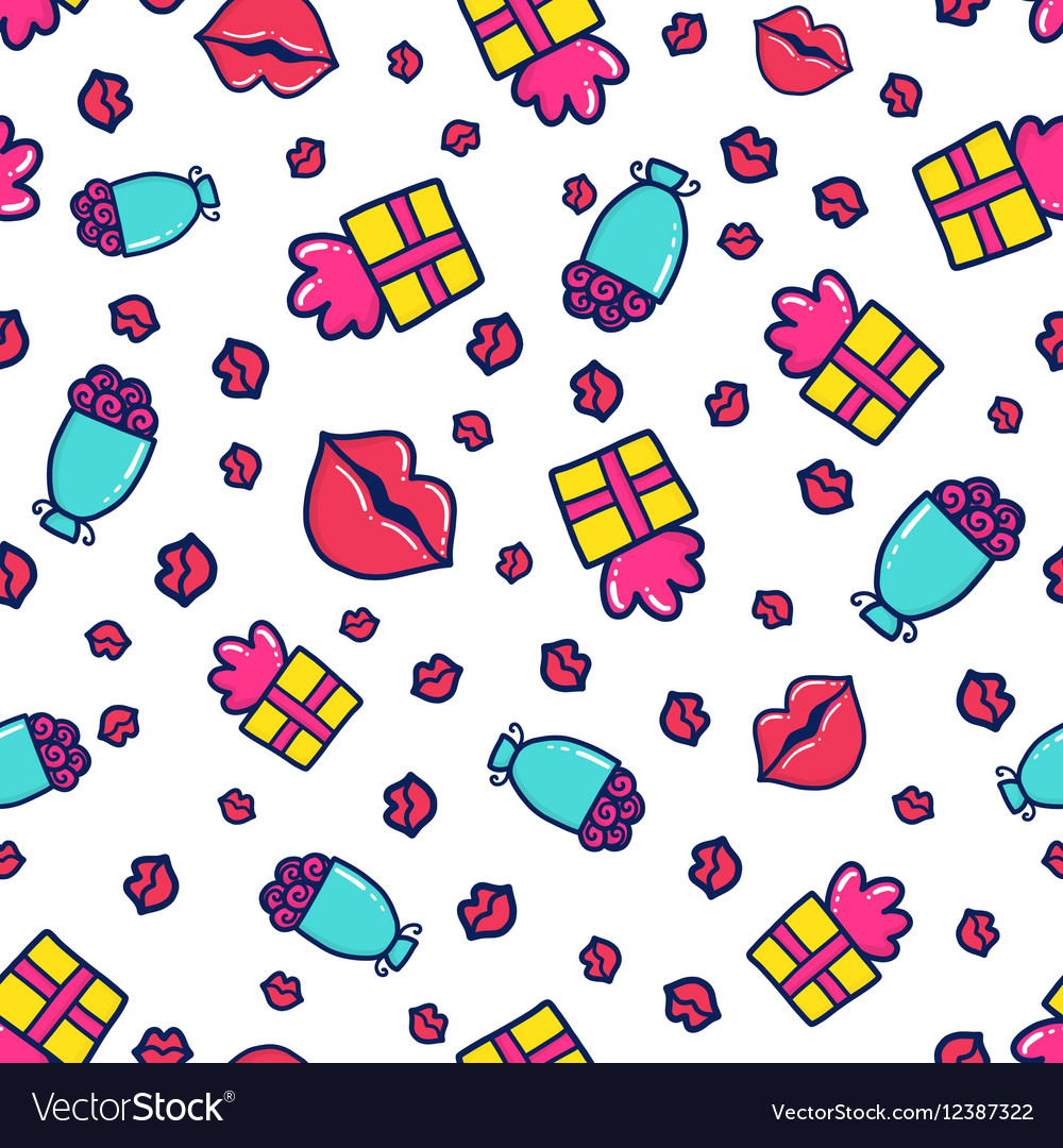Doodles cute seamless pattern Royalty Free Vector Image