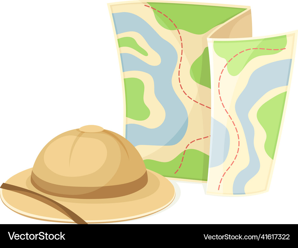 Expedition map depicting geography and route Vector Image