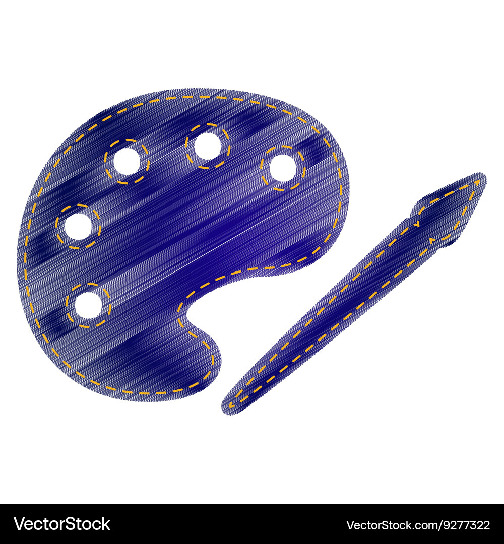 Palette and paint brush sign Royalty Free Vector Image