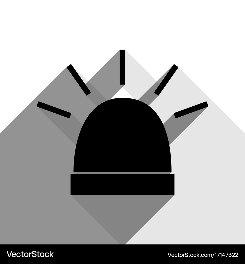 Police single sign black icon with two Royalty Free Vector