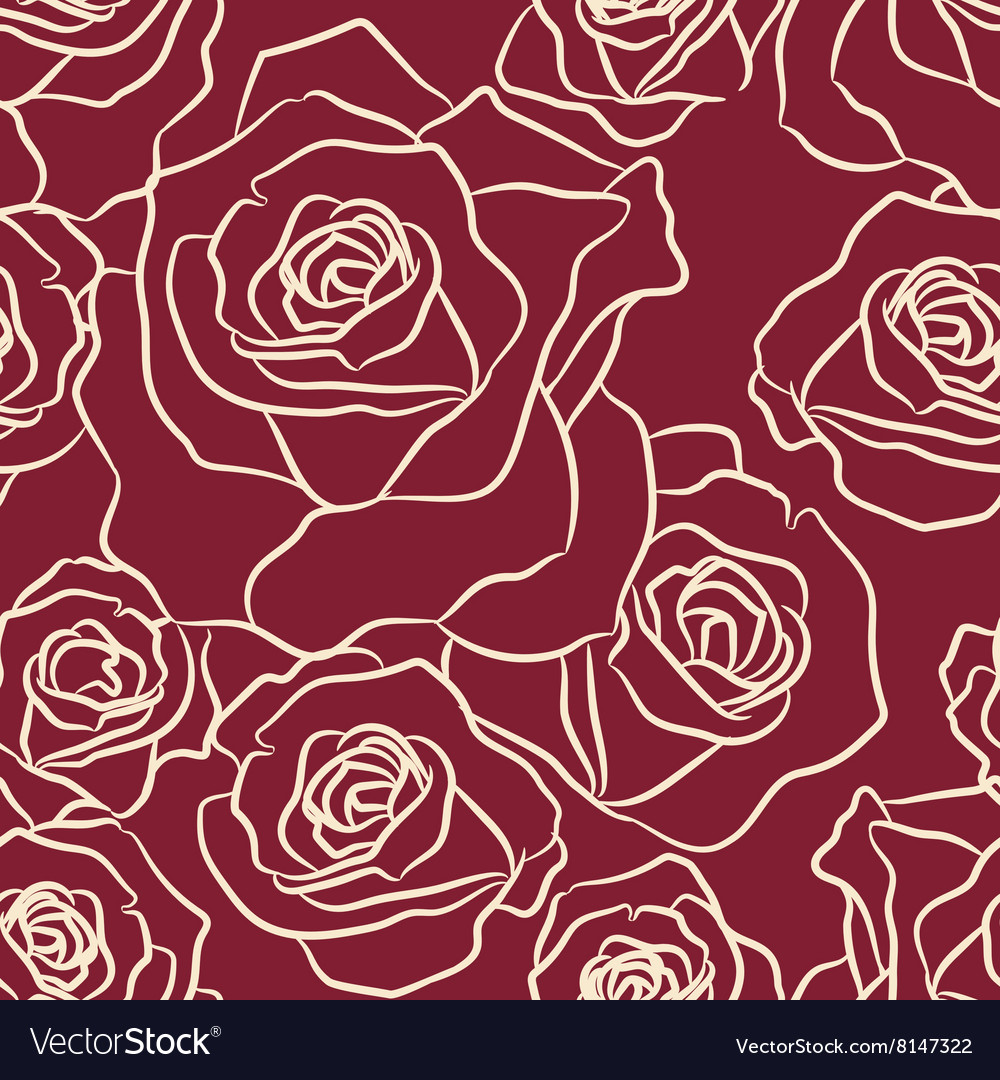 Rose flowers seamless pattern Royalty Free Vector Image