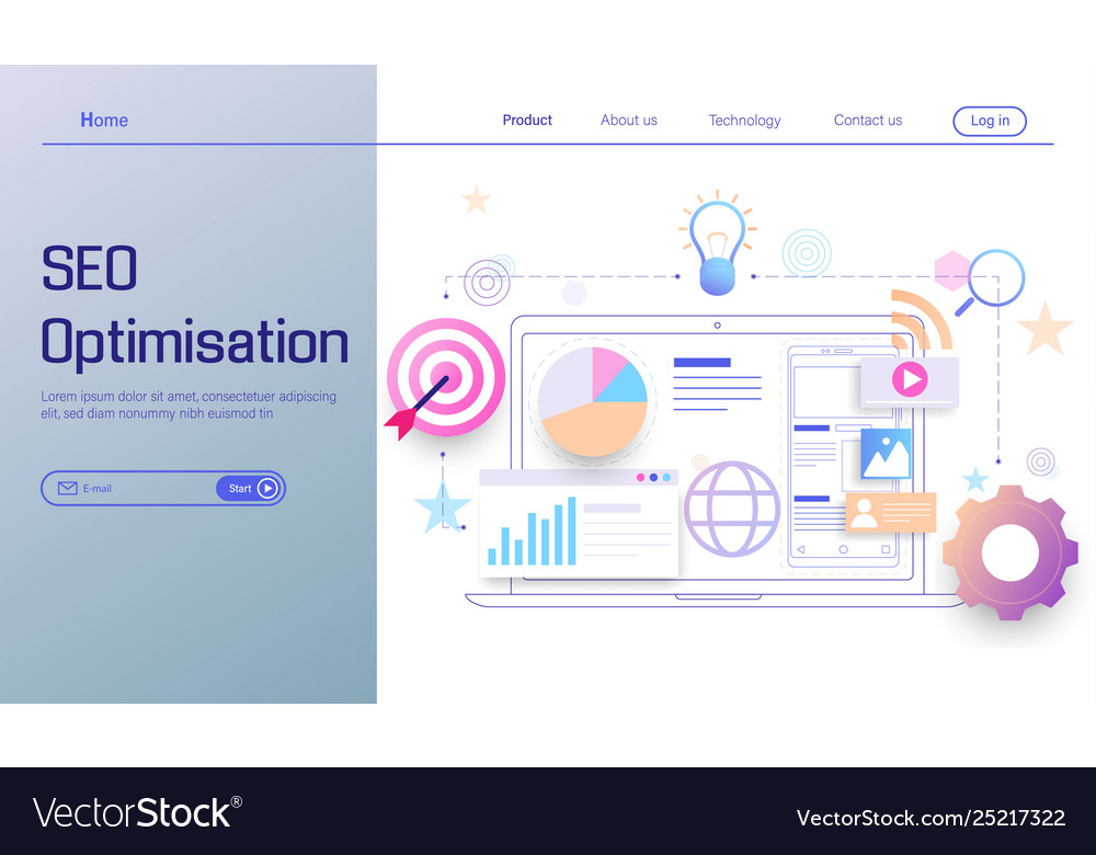 Seo optimization technology modern flat design Vector Image Seo optimization technology modern flat design Vector Image