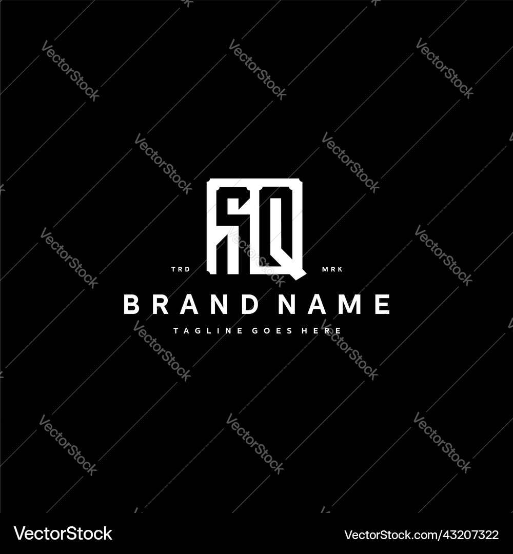 Sq monogram logo design with square rectangular Vector Image