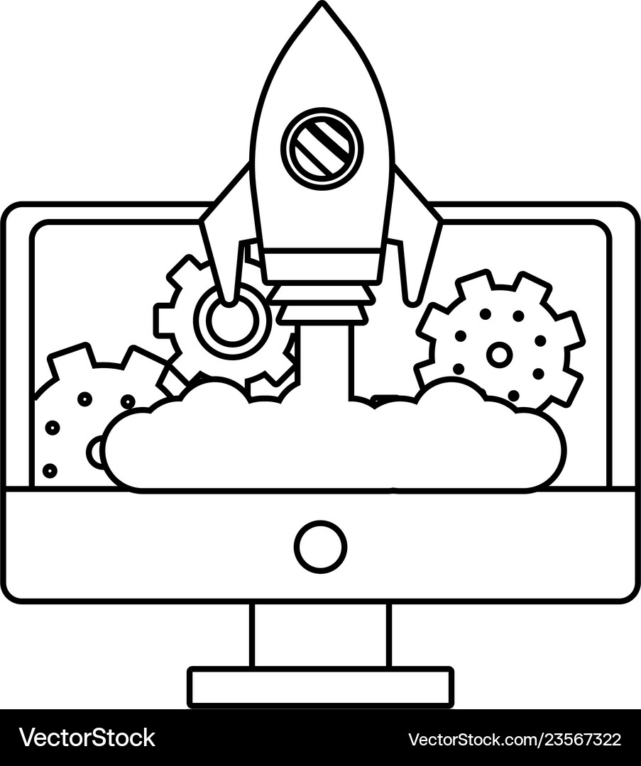 Startup rocket concept Royalty Free Vector Image