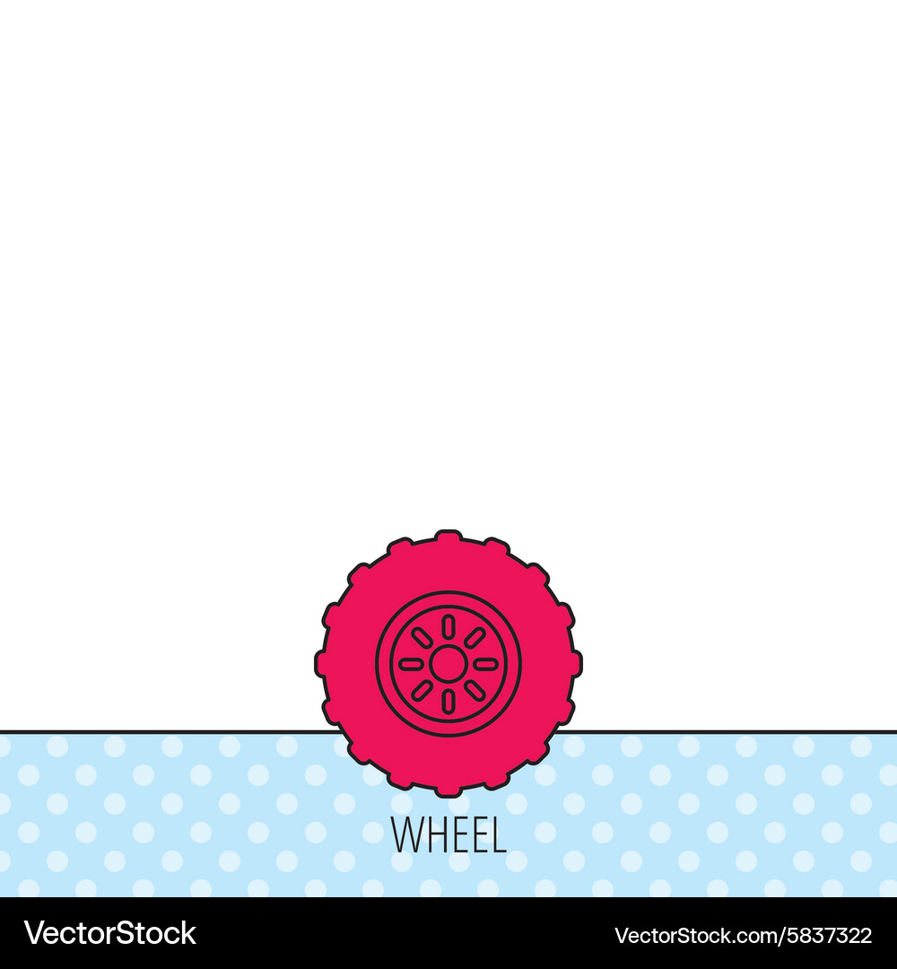 Tractor wheel icon tire service sign Royalty Free Vector