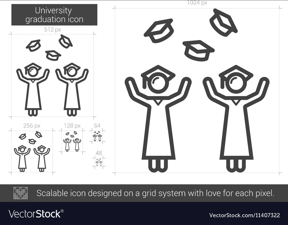 University graduation line icon Royalty Free Vector Image