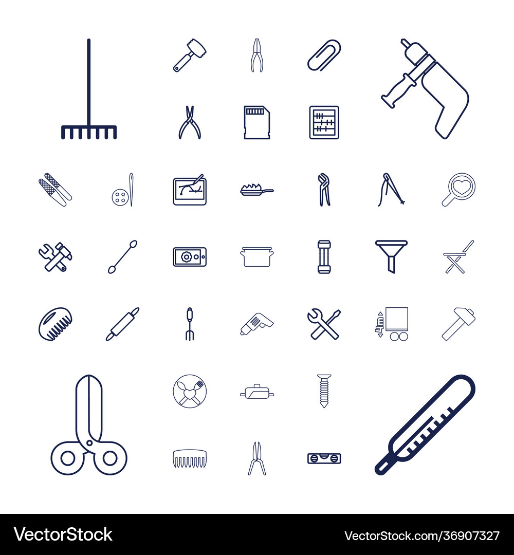 37 Werkzeugsymbole Lizenzfreies Vektorbild - VectorStock