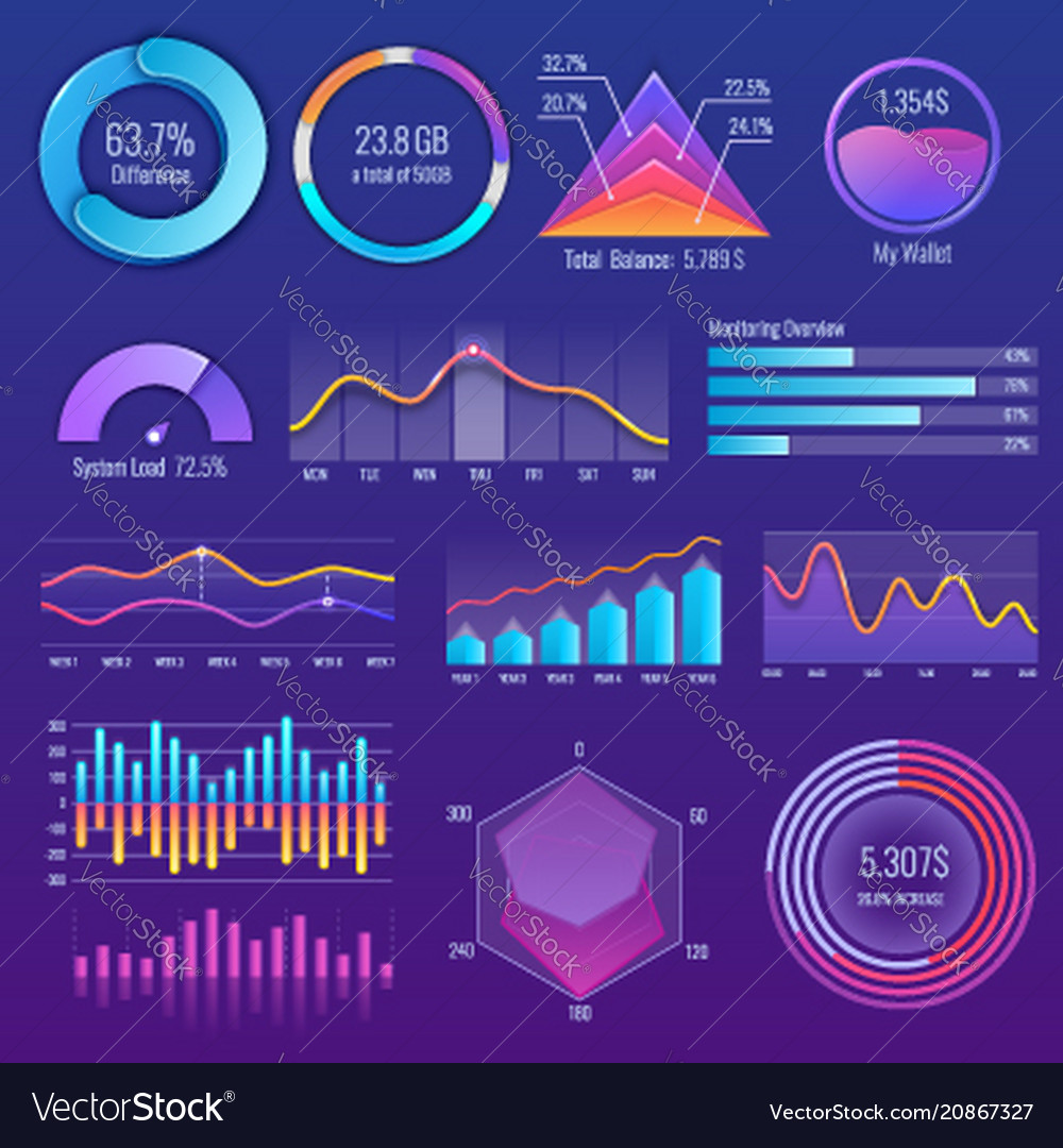 3d chart and graphic diagram with options and Vector Image