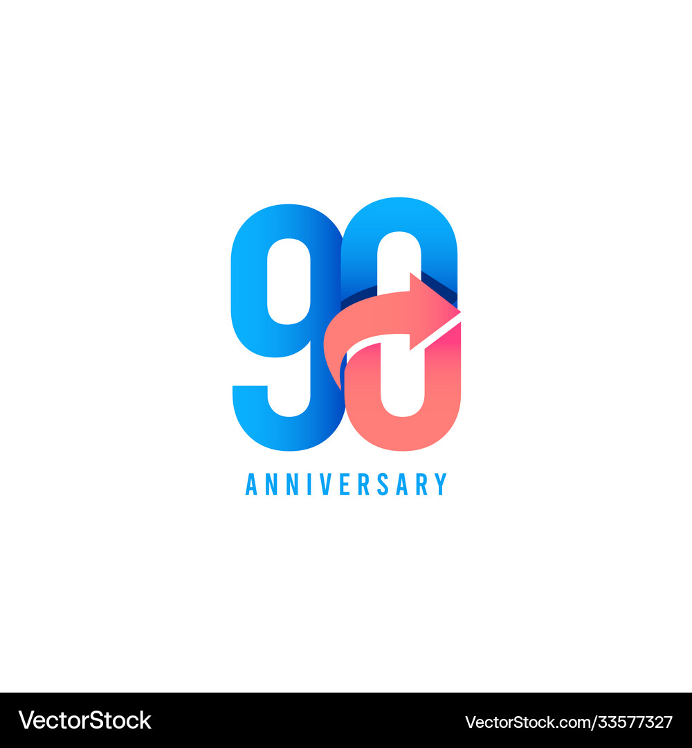90 year anniversary logo template design Vector Image