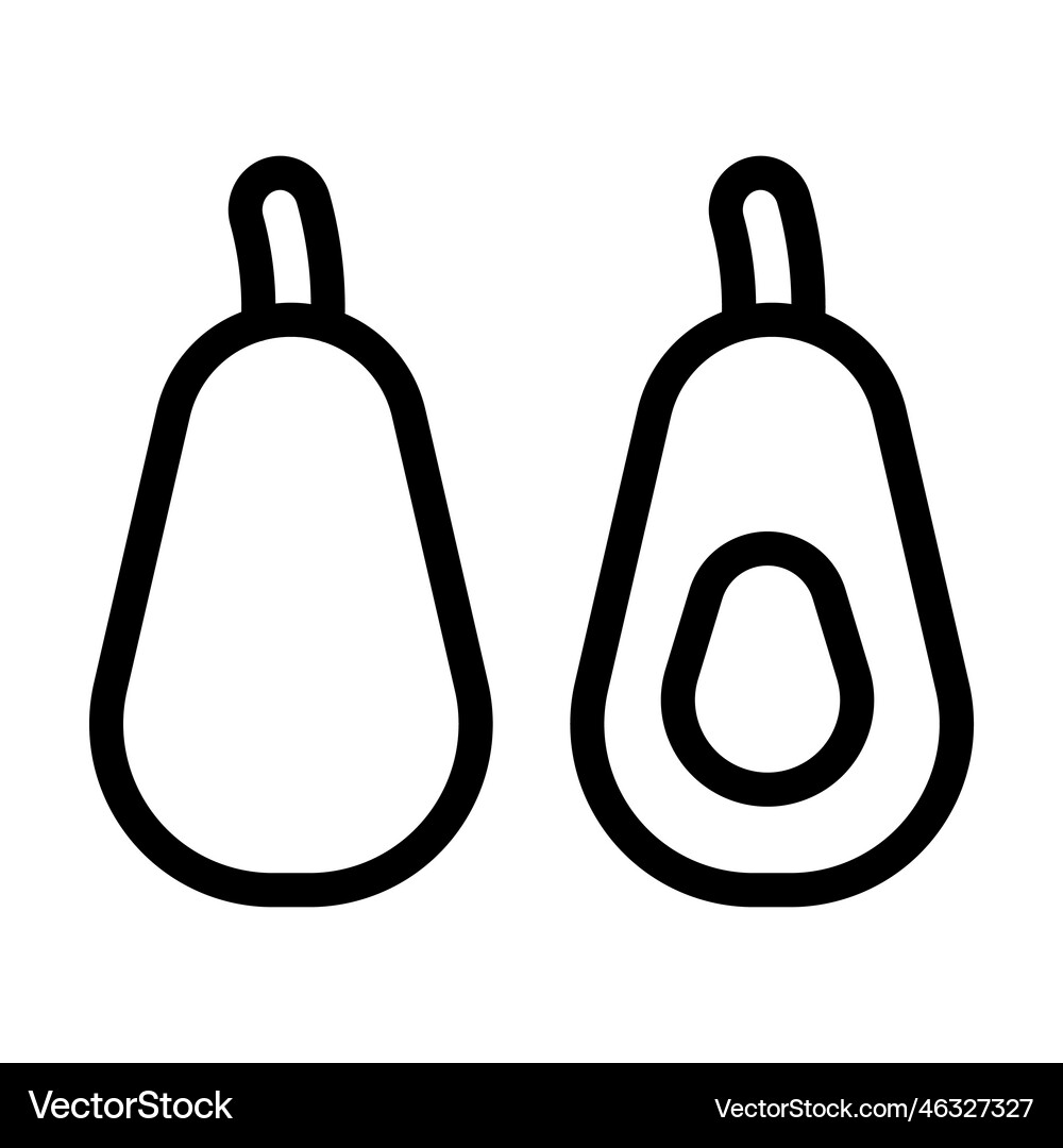 Avocados thick line icon for personal Royalty Free Vector
