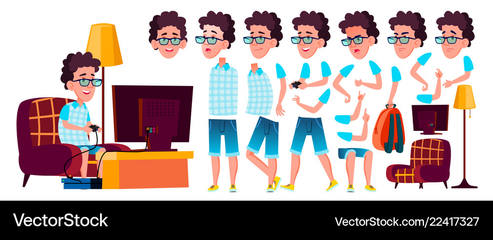 Boy schoolboy kid high school child Royalty Free Vector