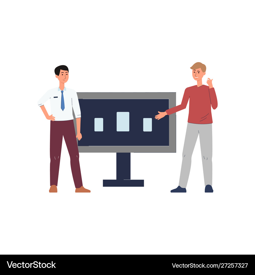 Customer & Vendor at Demo Stand Royalty Free Vector