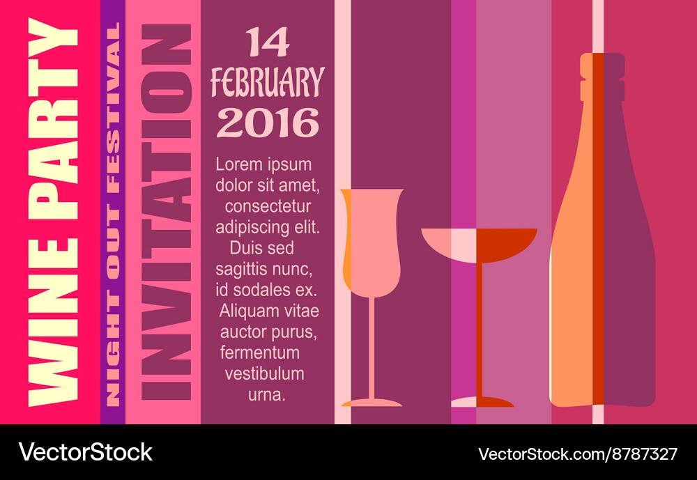 Design for wine event wine event party invitation Vector Image