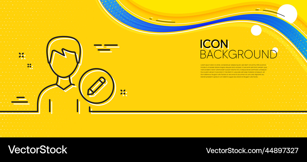 Edit user line icon male profile sign minimal Vector Image