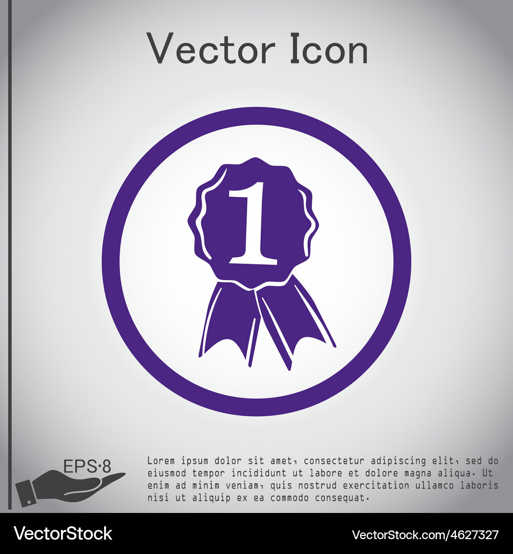 First place ribbon rosette icon victory Royalty Free Vector