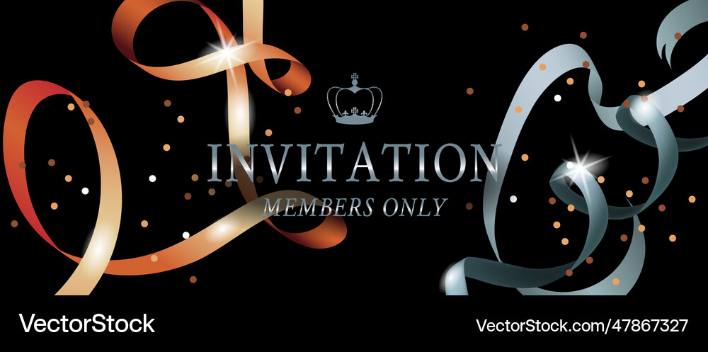 Invitation members only banner design with shining