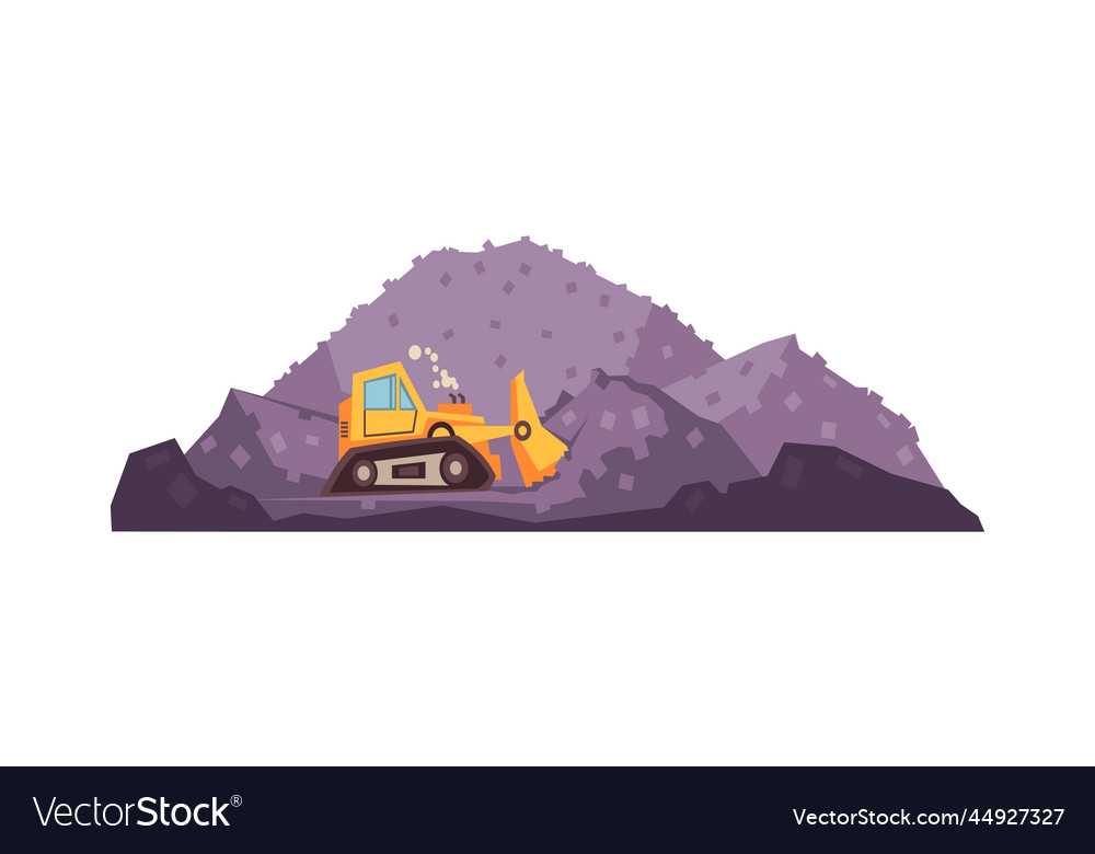 Pollution open pit composition Royalty Free Vector Image