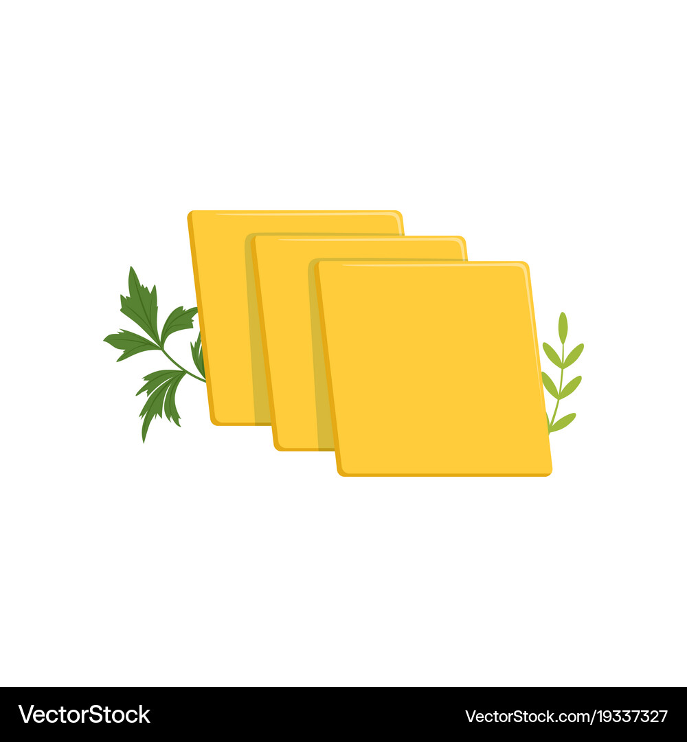 Sliced pieces cheddar cheese with green ginger Vector Image