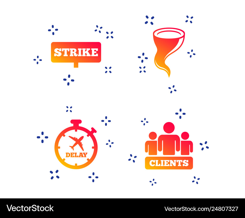 Strike icon storm weather and group people Vector Image