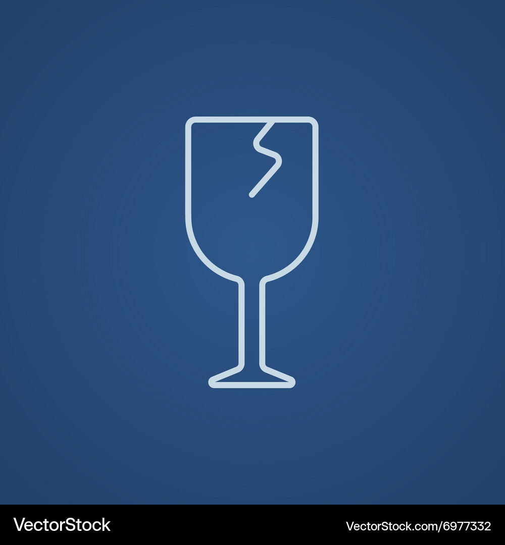 Cracked glass line icon Royalty Free Vector Image