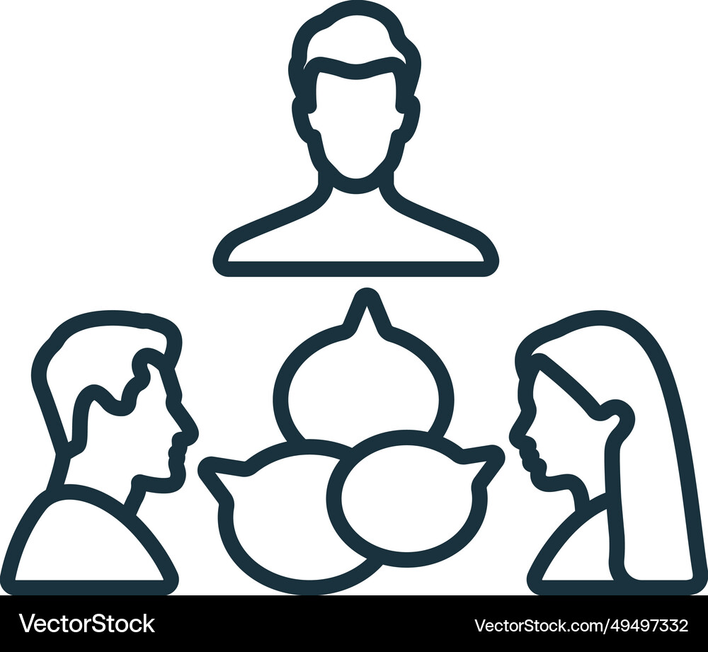 Discussion outline icon monochrome simple sign Vector Image