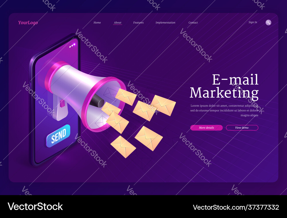 Email marketing banner promotion mail Royalty Free Vector