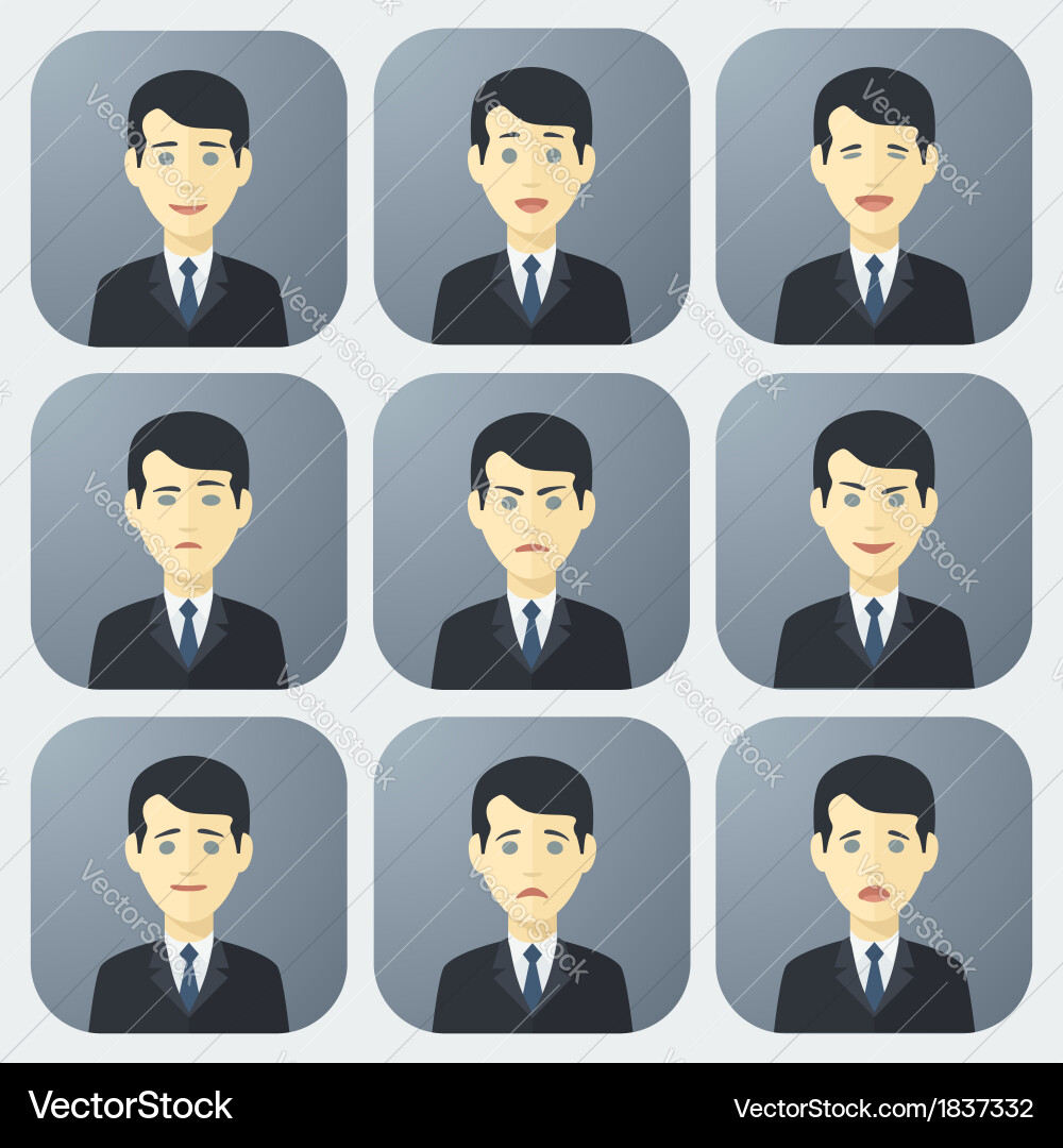 Emotions of Businessman Royalty Free Vector Image