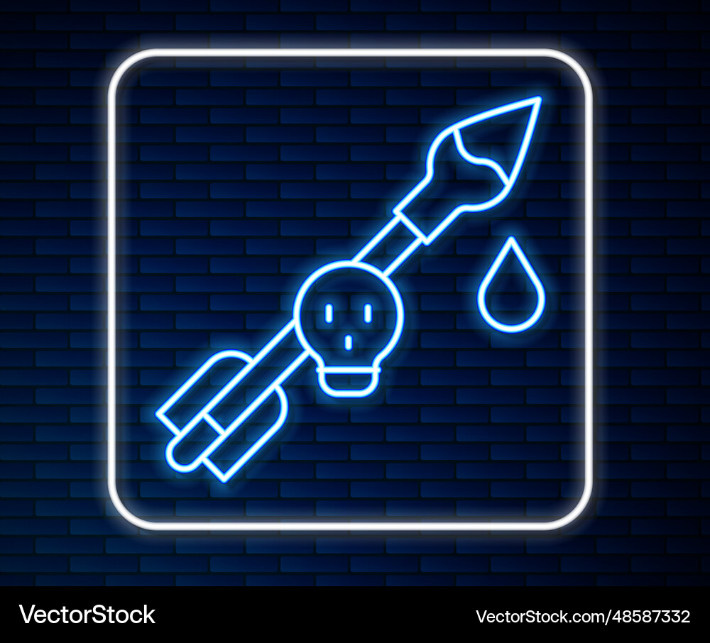 Glowing neon line poison on the arrow icon Vector Image