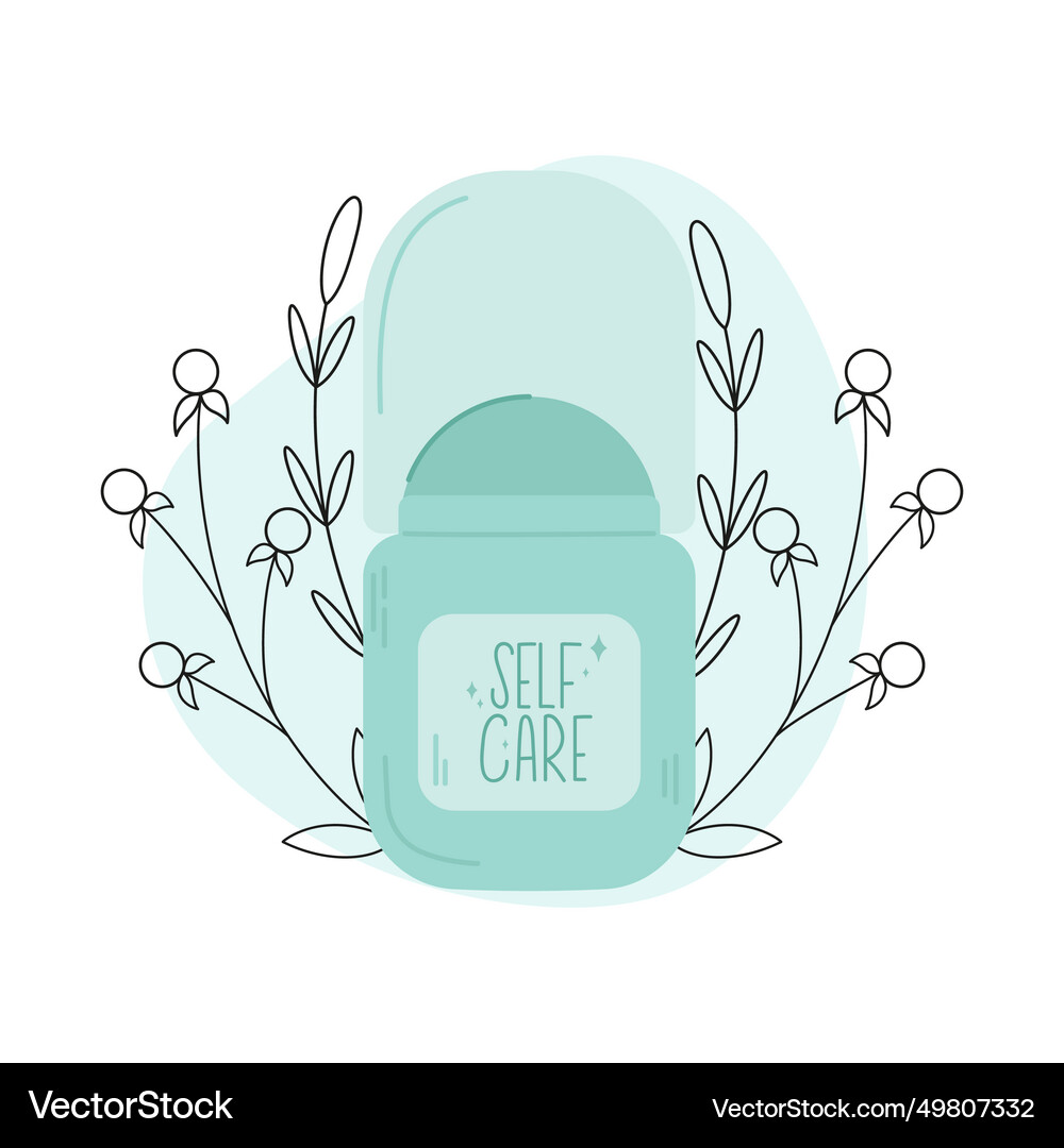 Hygiene care hand drawn deodorant daily Royalty Free Vector