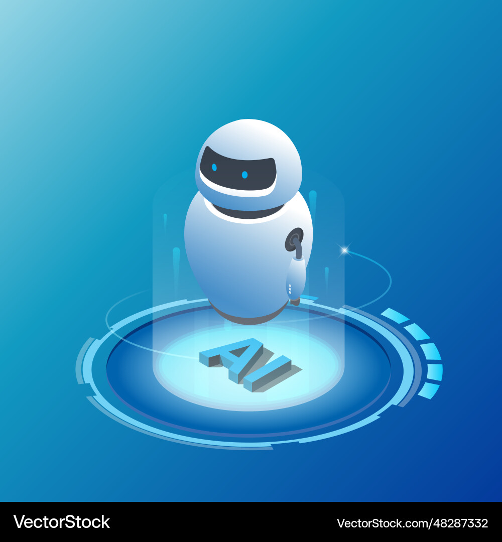 Isometric modern robot concept technology Vector Image